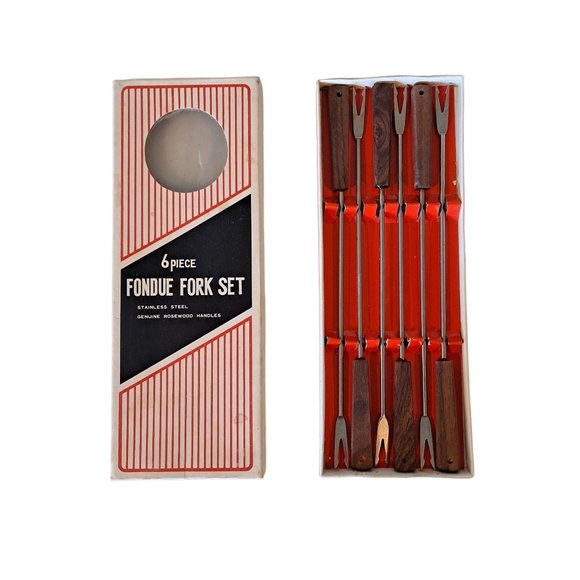 Dining | Vintage Fondue Fork Set 6 Piece Stainless Steel Color Coded ...